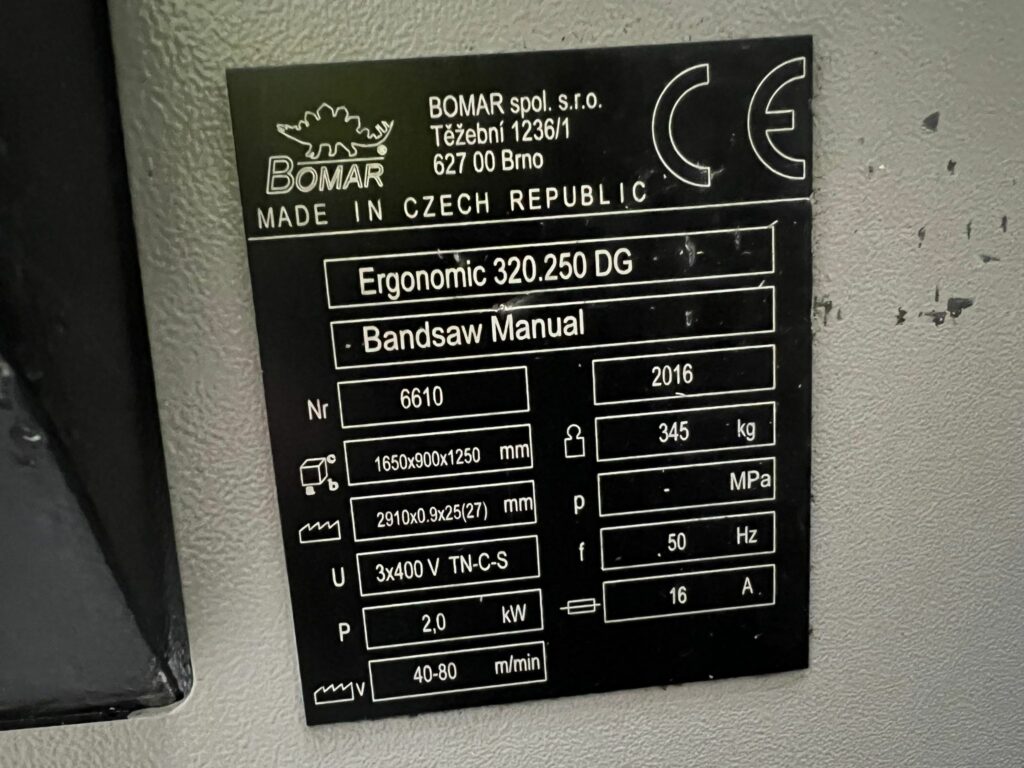 BOMAR Ergonomic 320.250DG Horizontal Bandsaw - 7 - GM Machinery